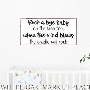Rock A Bye Baby Rock A Bye Baby Sign Above the Crib Sign - Etsy