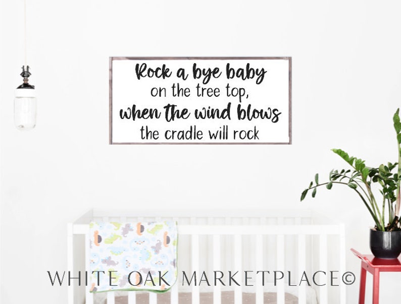 Rock A Bye Baby Rock A Bye Baby Sign Above the Crib Sign - Etsy