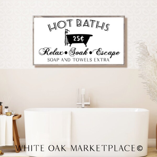 Hot Baths Sign - Etsy
