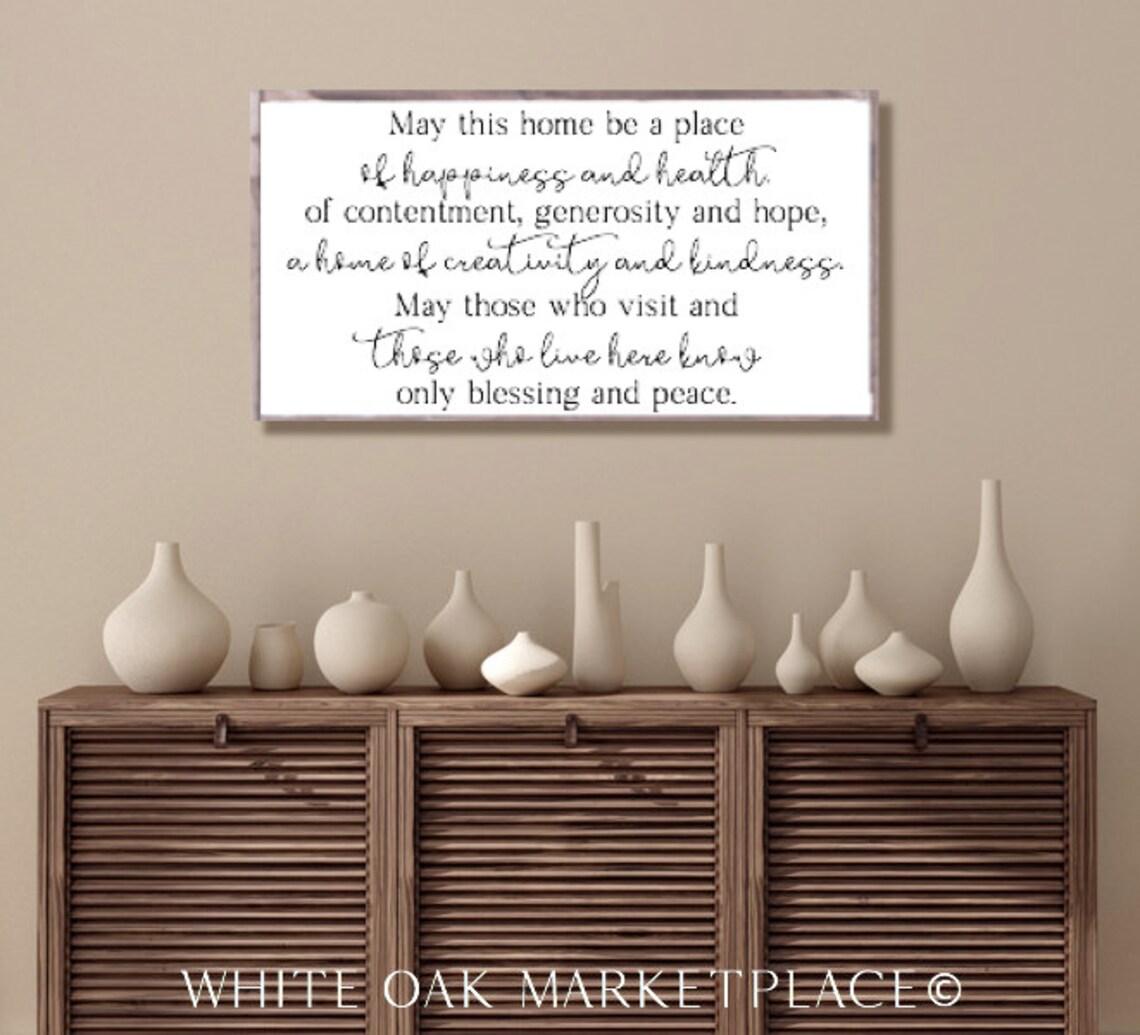 May This Home Be A Place of Happiness Sign Jewish Blessing - Etsy