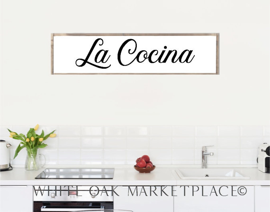 La Cocina Spanish Sign Spanish Decor Farmhouse Kitchen | Etsy
