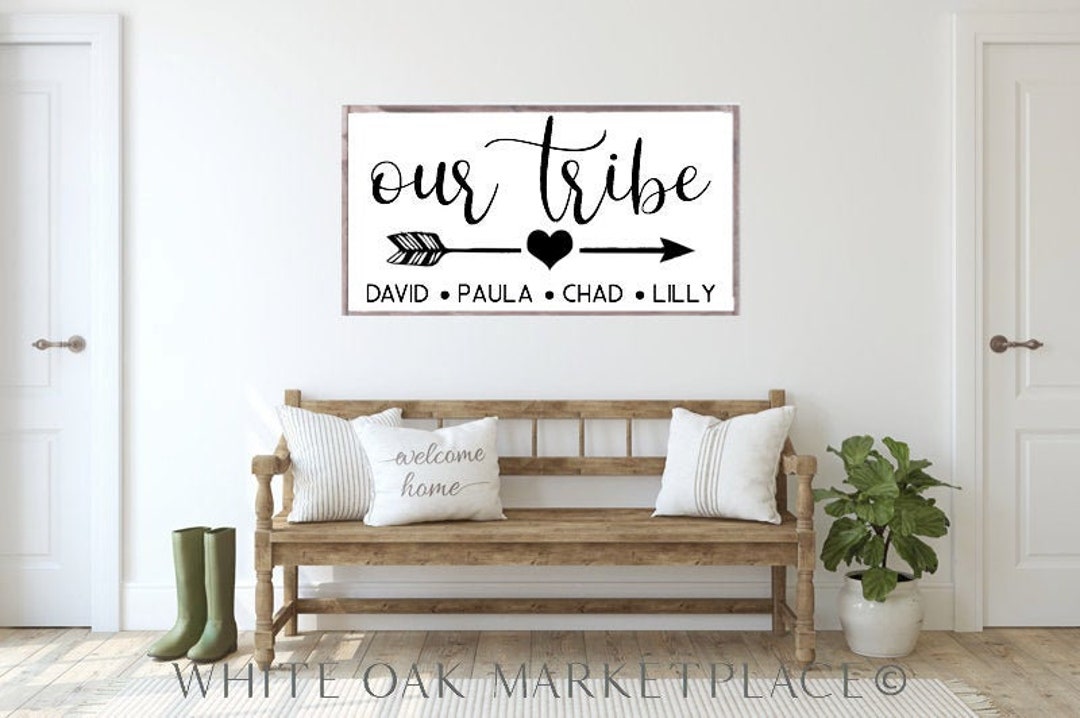 Our Tribe Sign, Family Sign, Tribe Sign, Personalized Name Sign ...