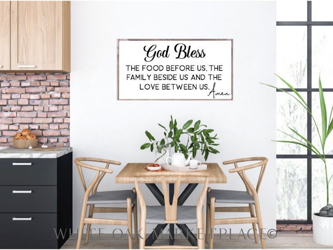 God Bless the Food Before Us, Grace Before Meals, Prayer Sign, Kitchen ...