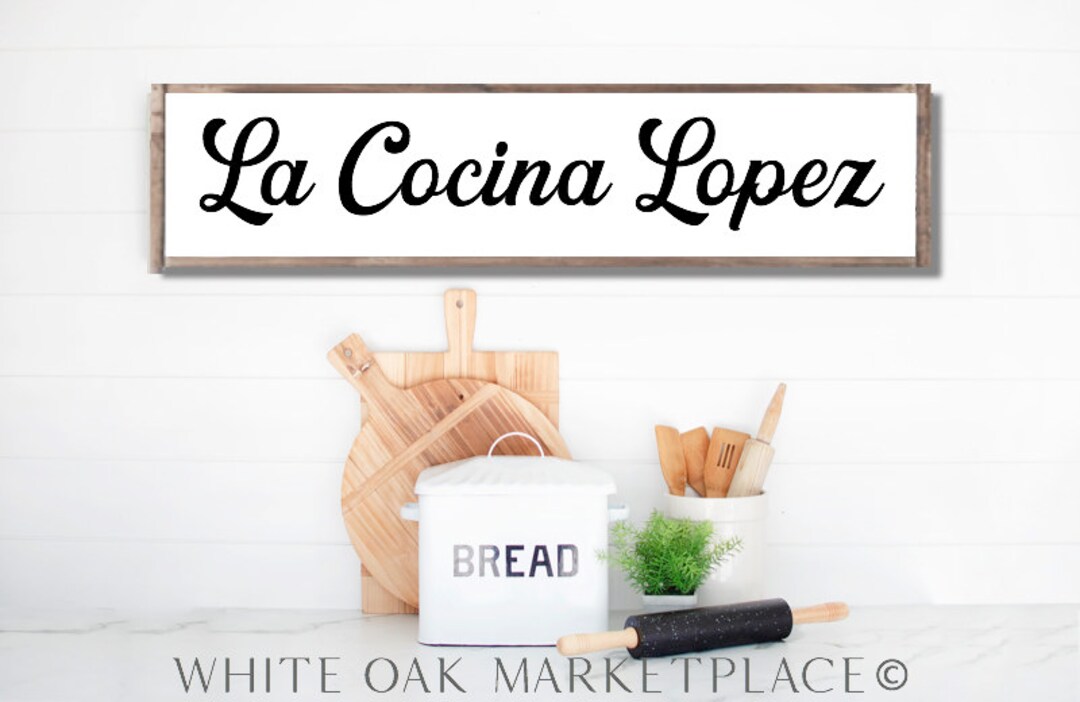 La Cocina, Spanish Sign, Spanish Decor, Last Name Sign, Spanish Kitchen ...