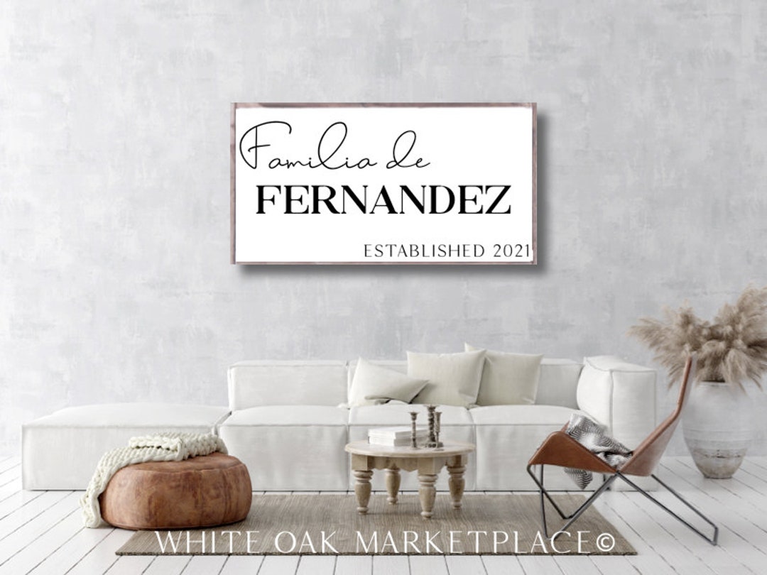 Familia De Sign, Family Sign, Spanish Sign, Family Decor, Last Name ...
