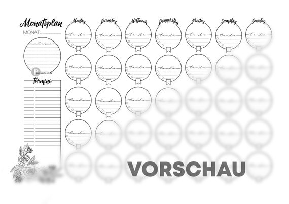 Monatsplan Zum Ausdrucken Kostenlose Kalender Zum Ausdrucken Blanko