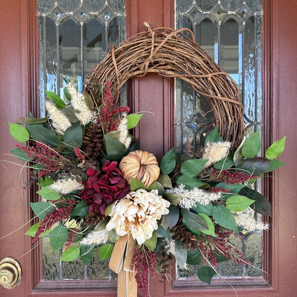 Cream Pumpkin Wreath - Etsy