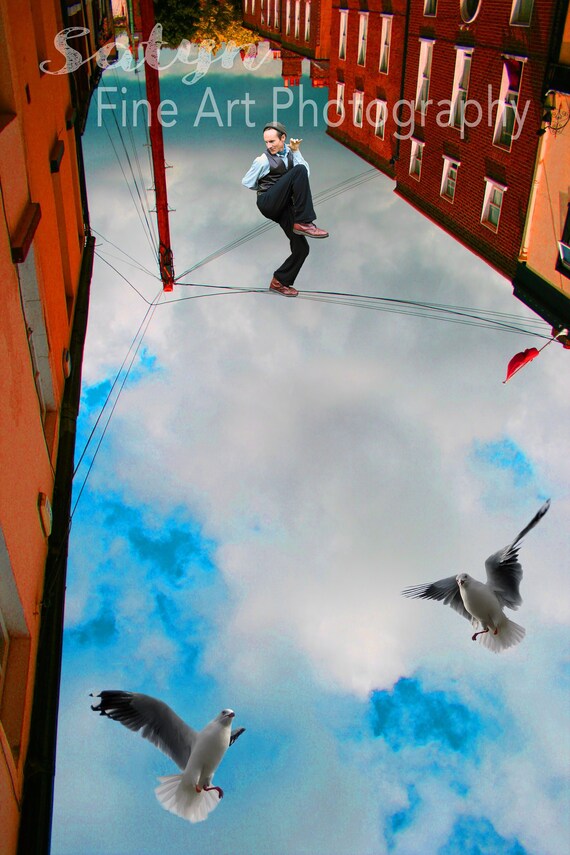 Tightrope Walking City Circus Virtual Backdrop Composite - Etsy