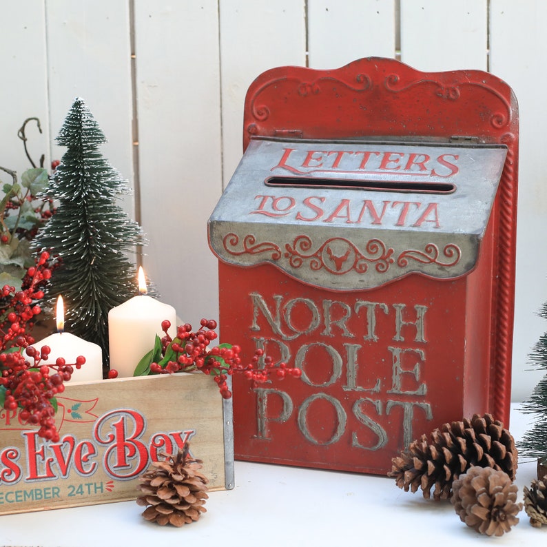 Santa Mailbox Vintage Christmas Post Box Wall Hanging Santa - Etsy