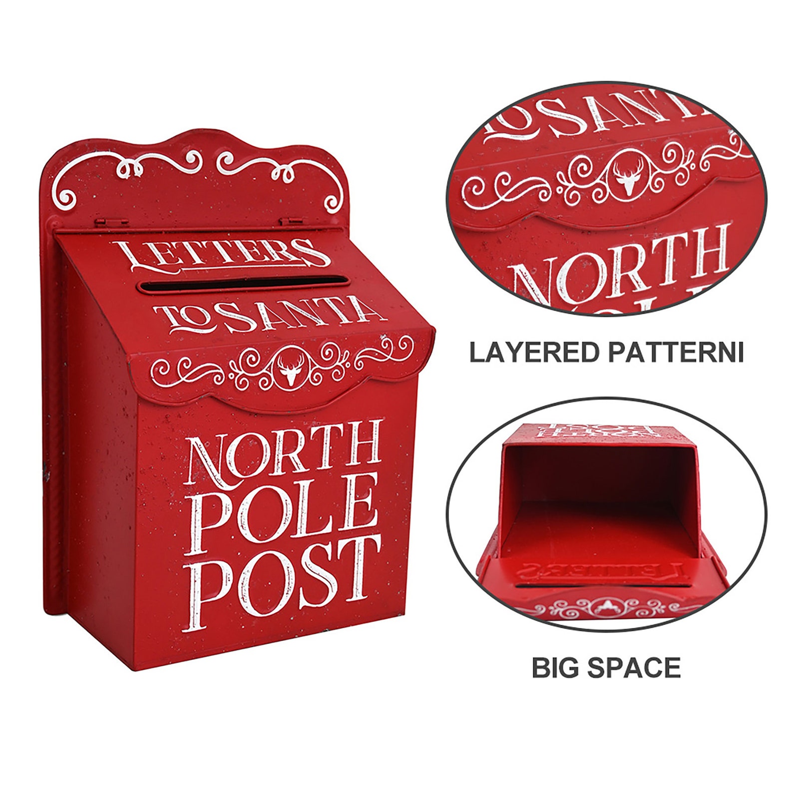 Santa Mailbox Vintage Christmas Post Box Wall Hanging Santa - Etsy