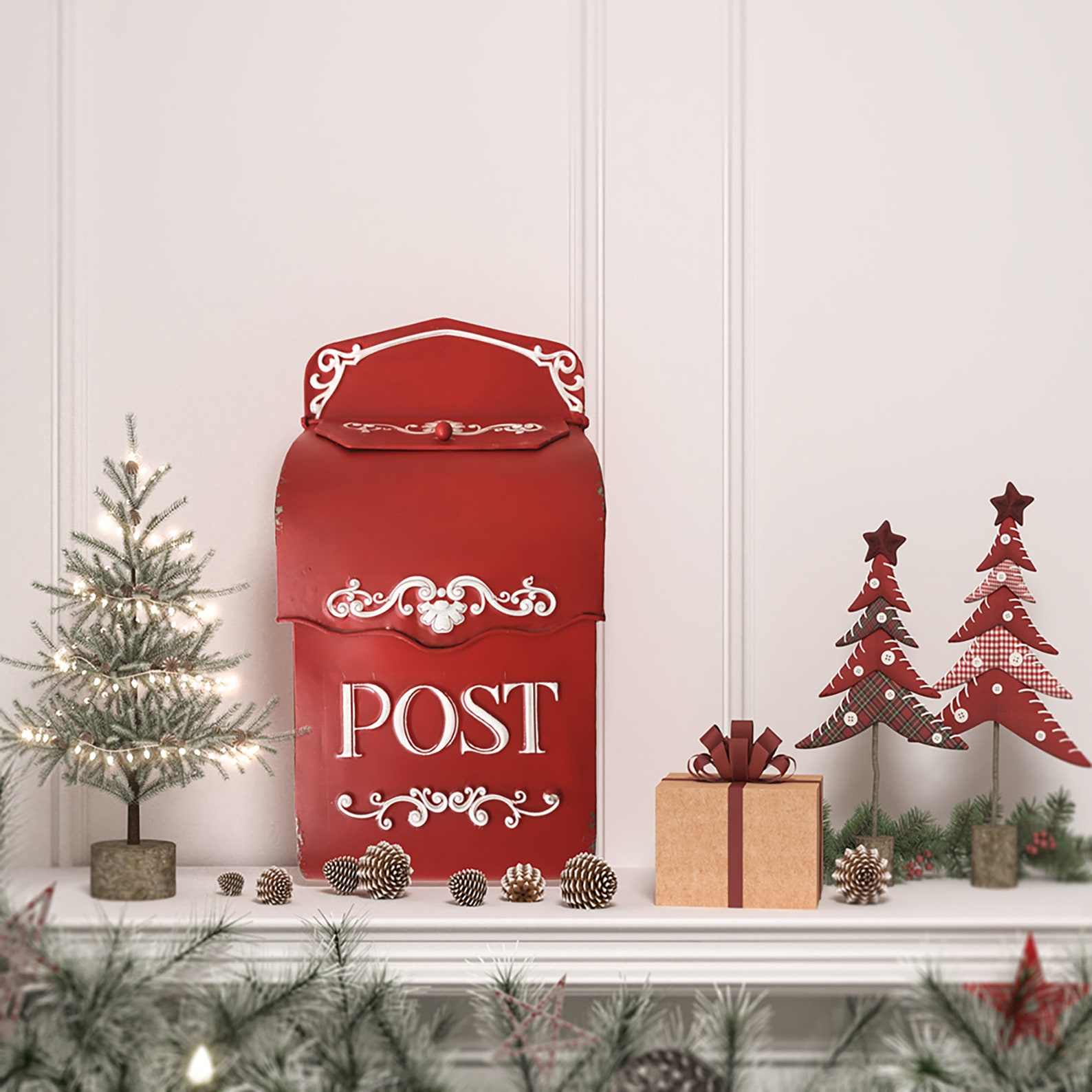 Santa Mailbox Vintage Christmas Post Box Wall Hanging Santa - Etsy