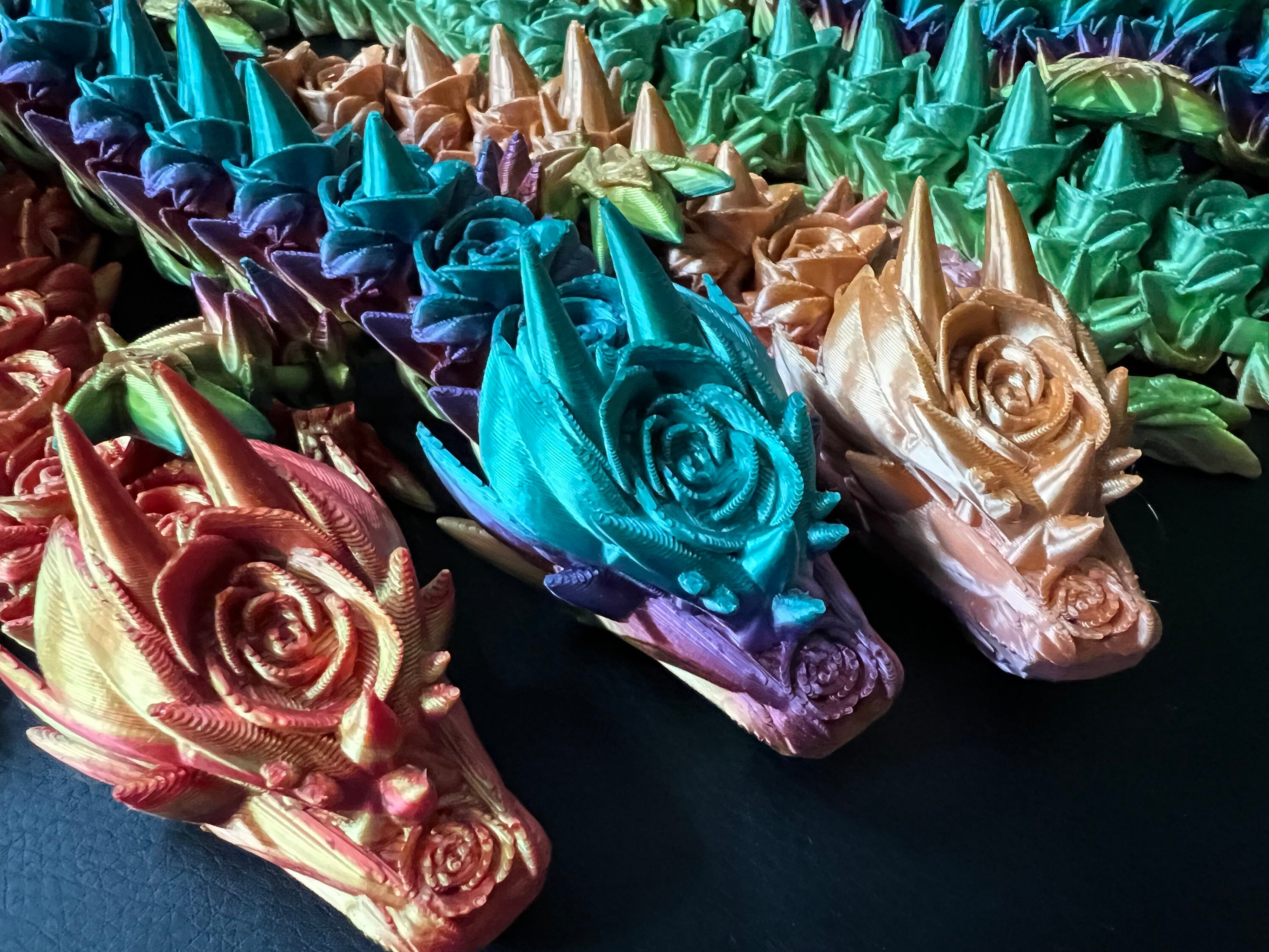 Articulated Rose Dragon Desk Toy Fidget Gift 3D Printed - Etsy
