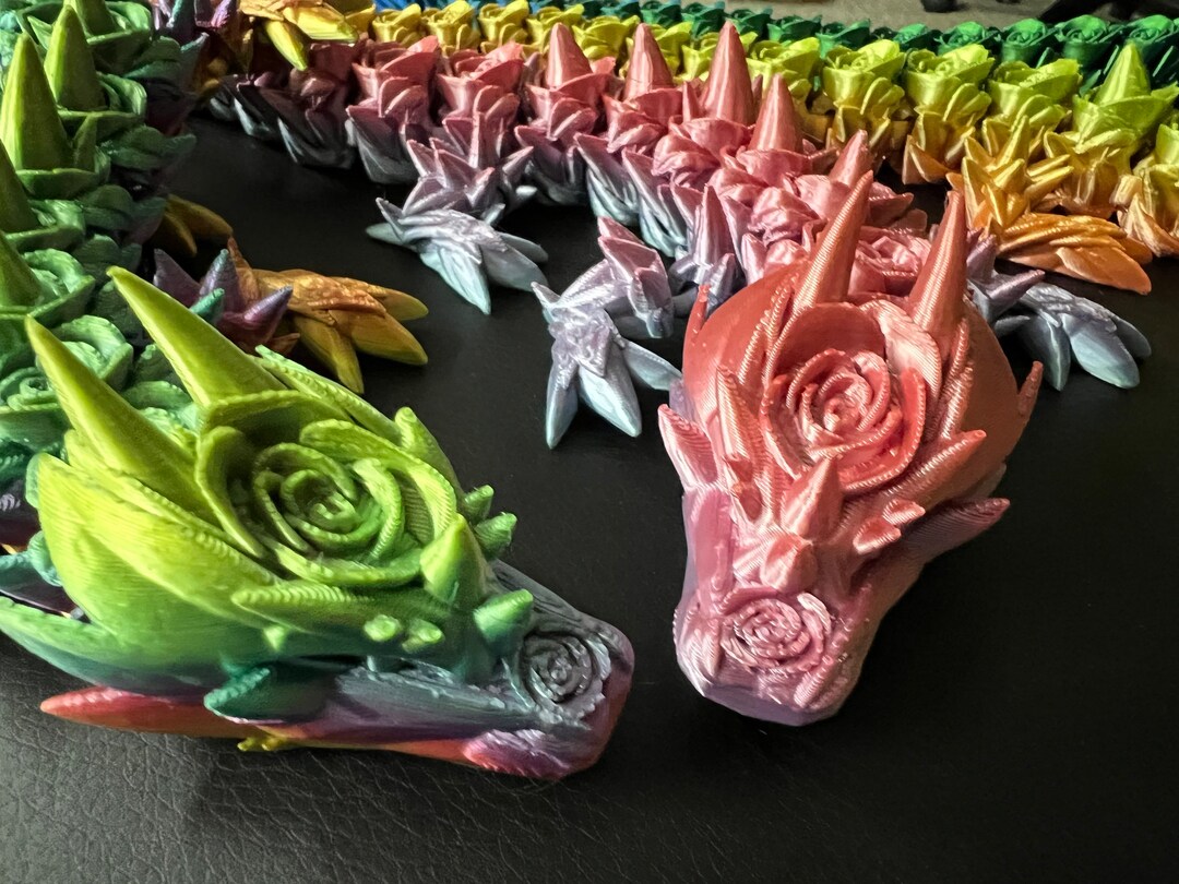 Articulated Rose Dragon Desk Toy Fidget Gift 3D Printed - Etsy