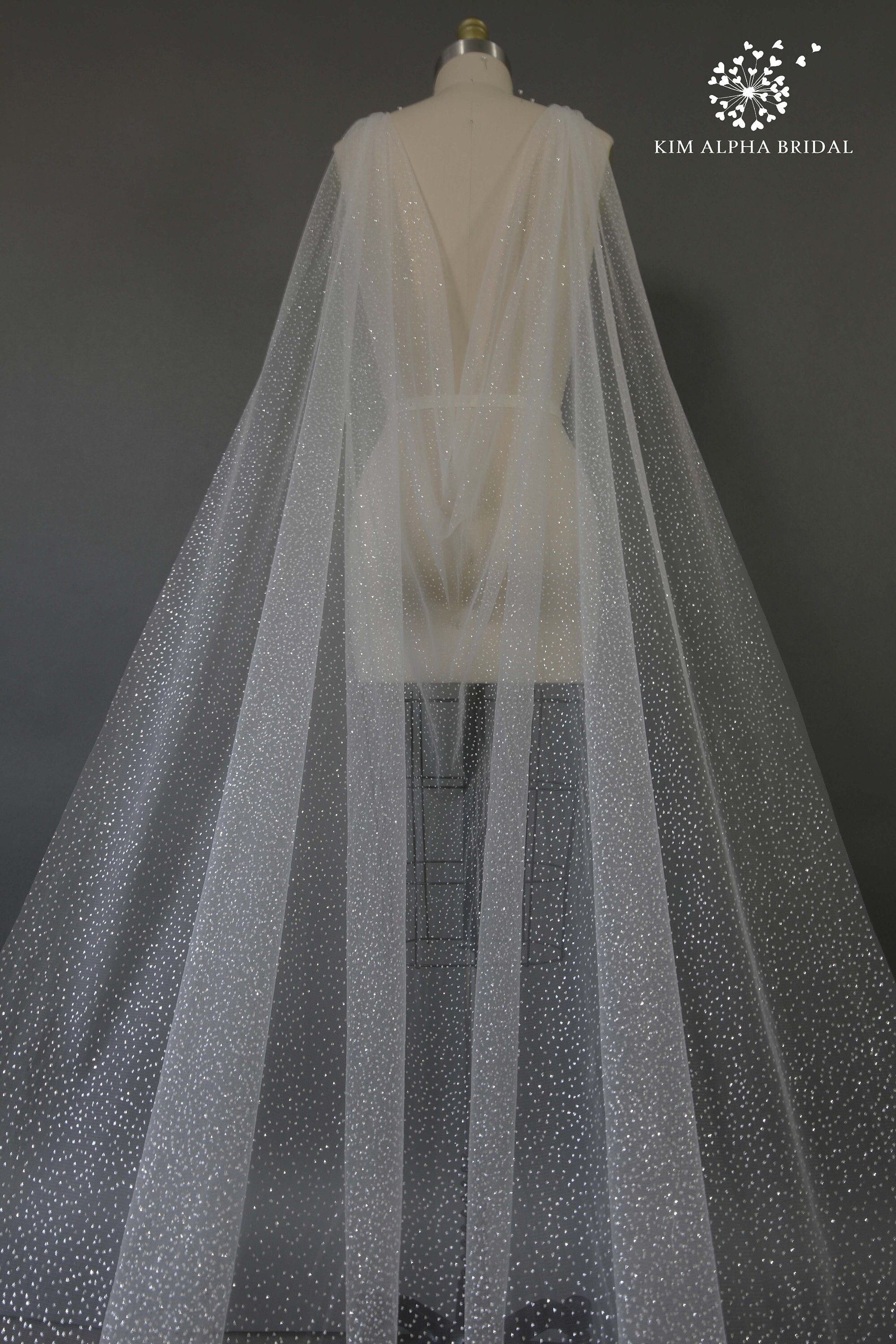KLEO Cape Cape Veil Long Veil Sparkle Veil Glitter - Etsy