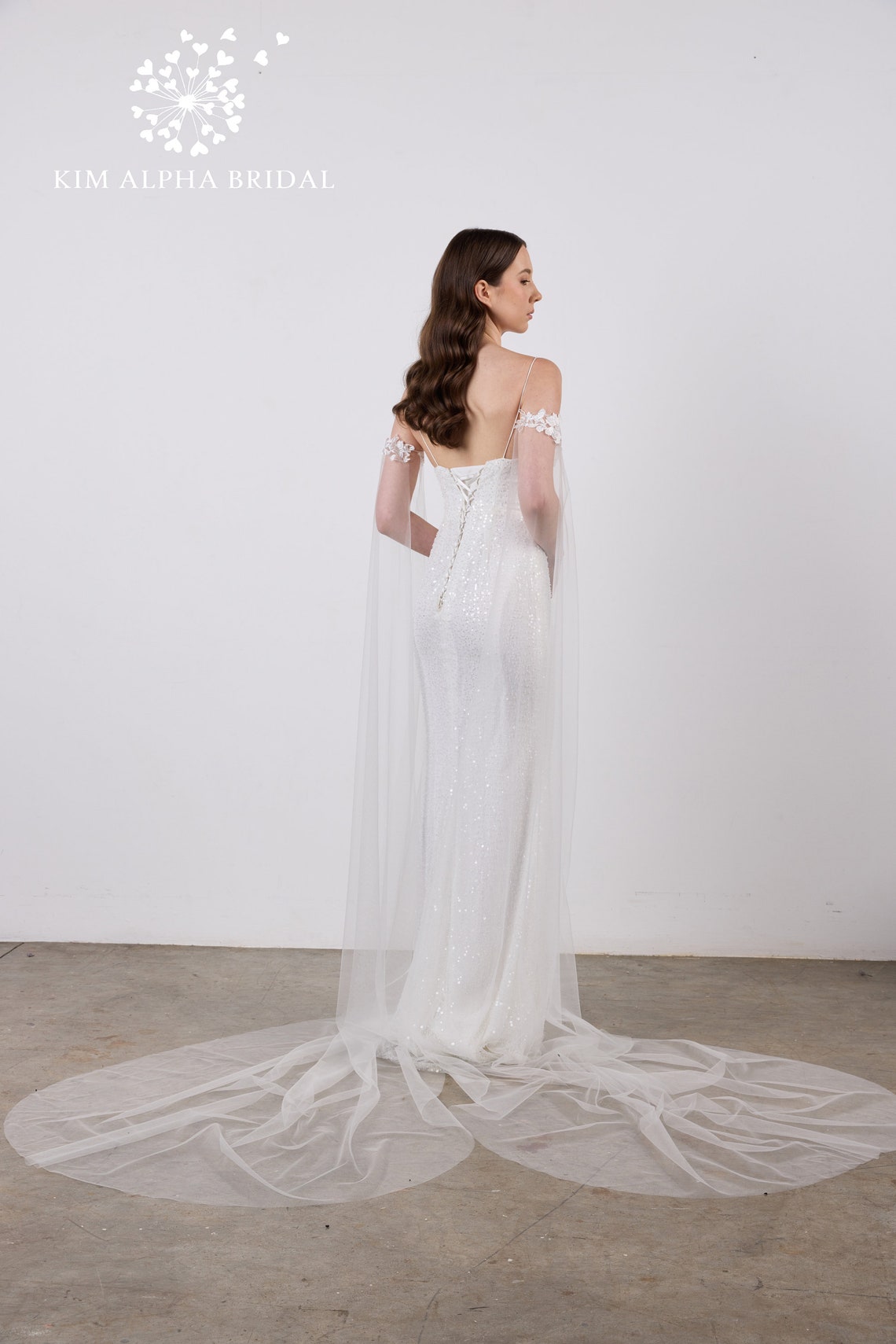 TALIA Bicep Wedding Cape Veils Lace Bicep Veil Bridal Cape - Etsy