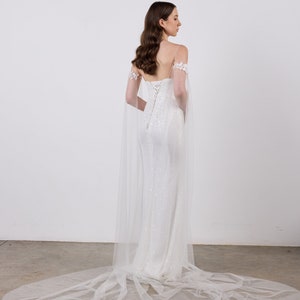 TALIA Bicep Wedding Cape Veils , Lace Bicep Veil , Bridal Cape Veil ...