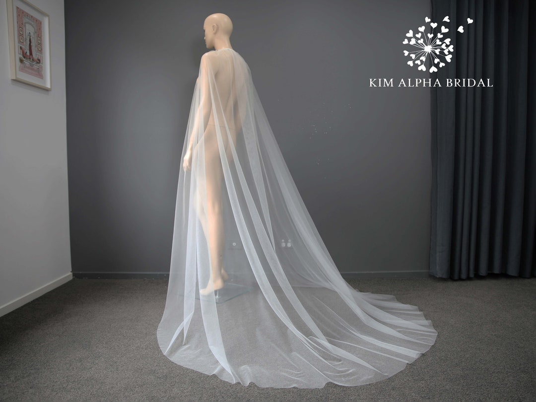 LINZY Wedding Tulle Cape, Bridal Tulle Cape, Wedding Bridal Cape ...