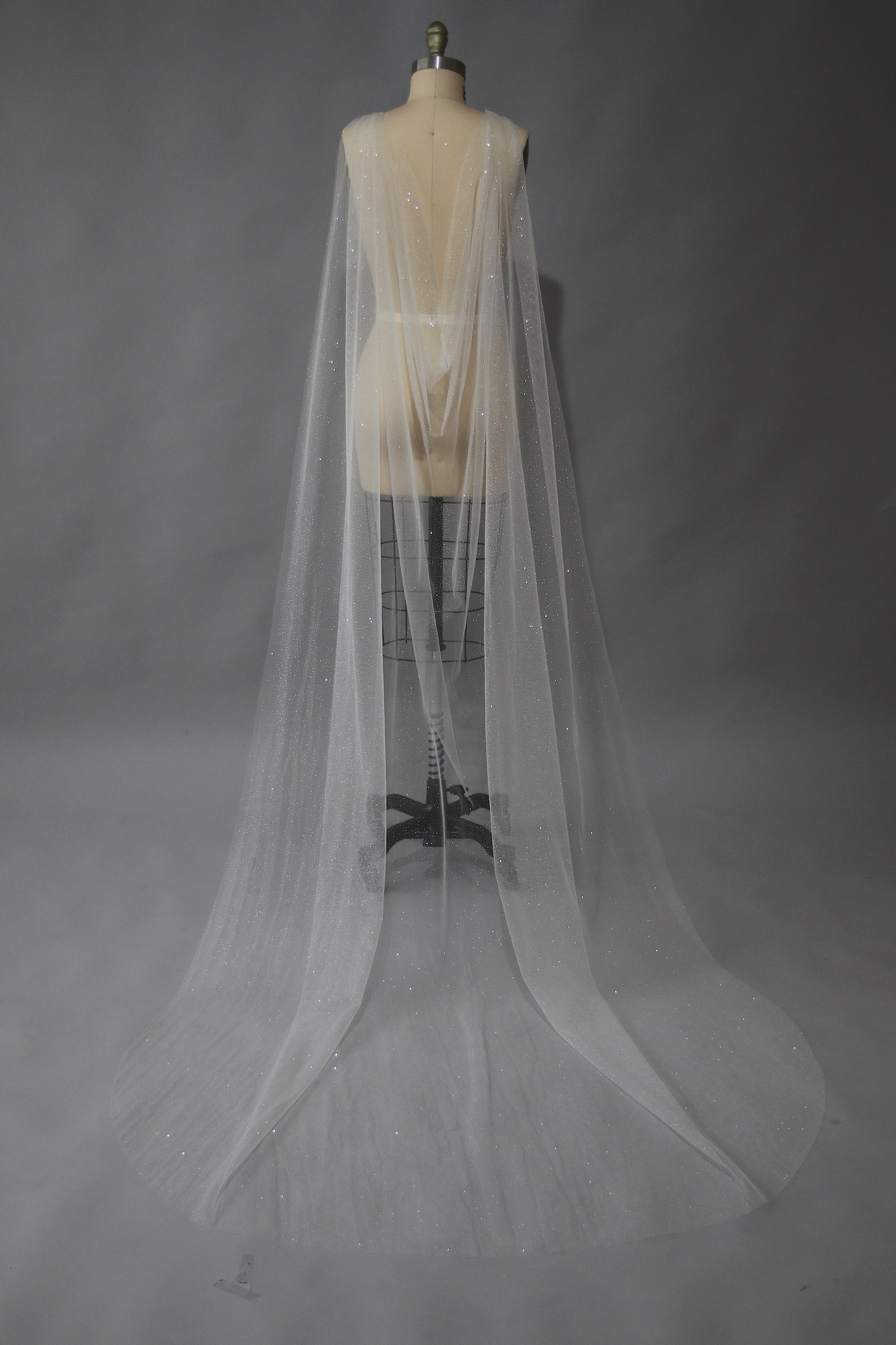 CLEO Cape Cape Veil Long Veil Sparkle Veil Glitter - Etsy