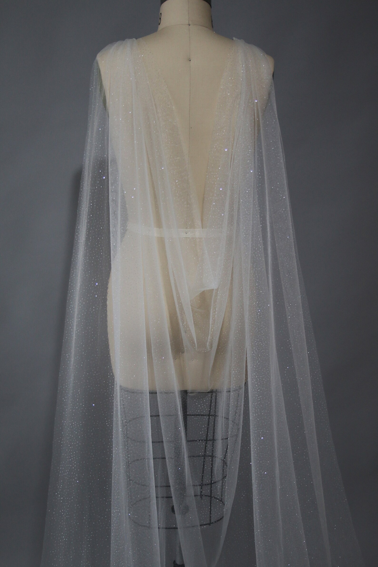 CLEO Cape Cape Veil Long Veil Sparkle Veil Glitter - Etsy
