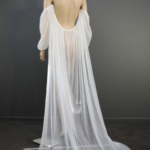 EMILY Pleated Wedding Cape Veil With Sleeves, Two in One Bridal Cape ...