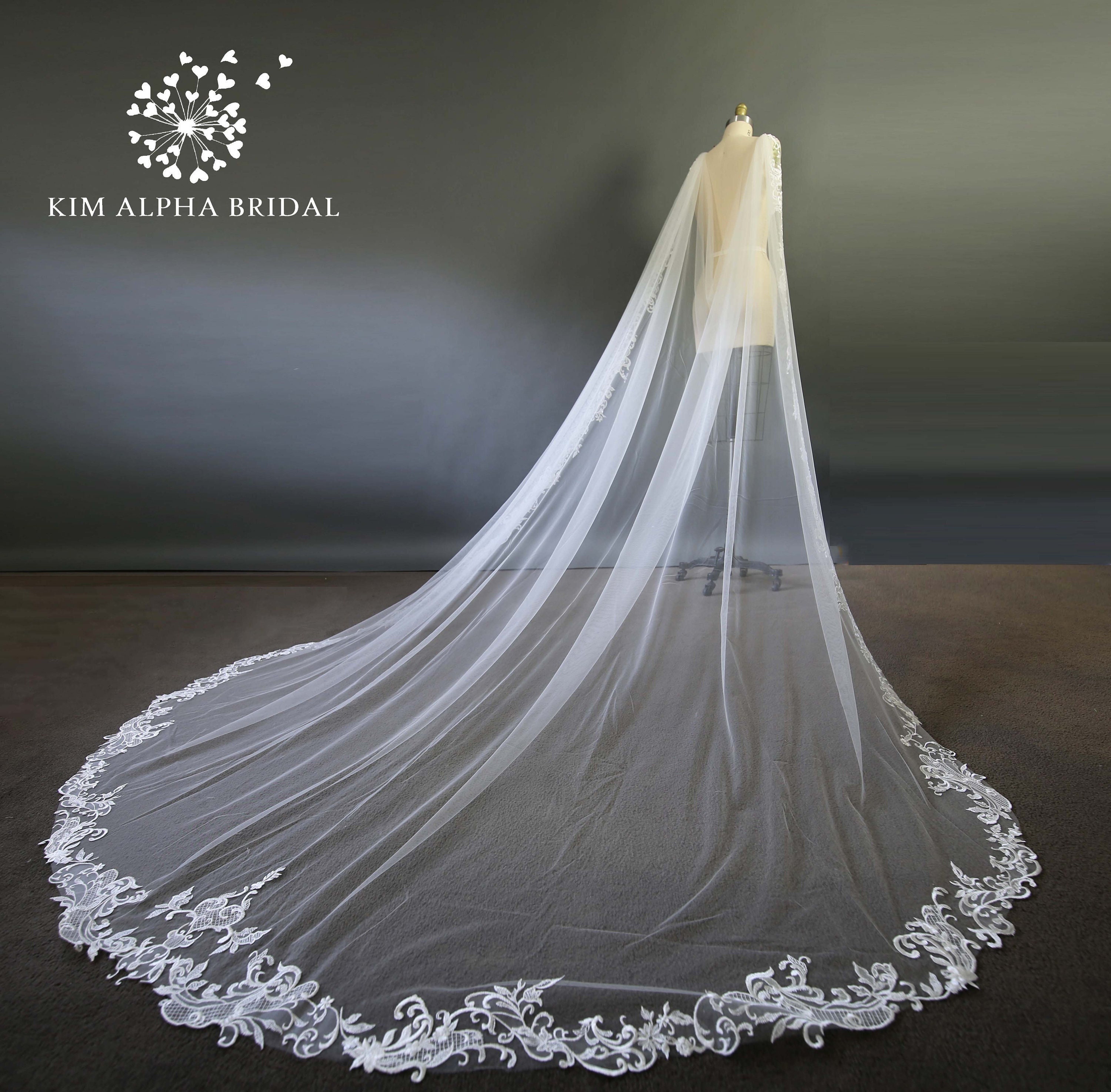MOOI Cape Lace Wedding Cape Veil Long Cape Chapel Veil - Etsy