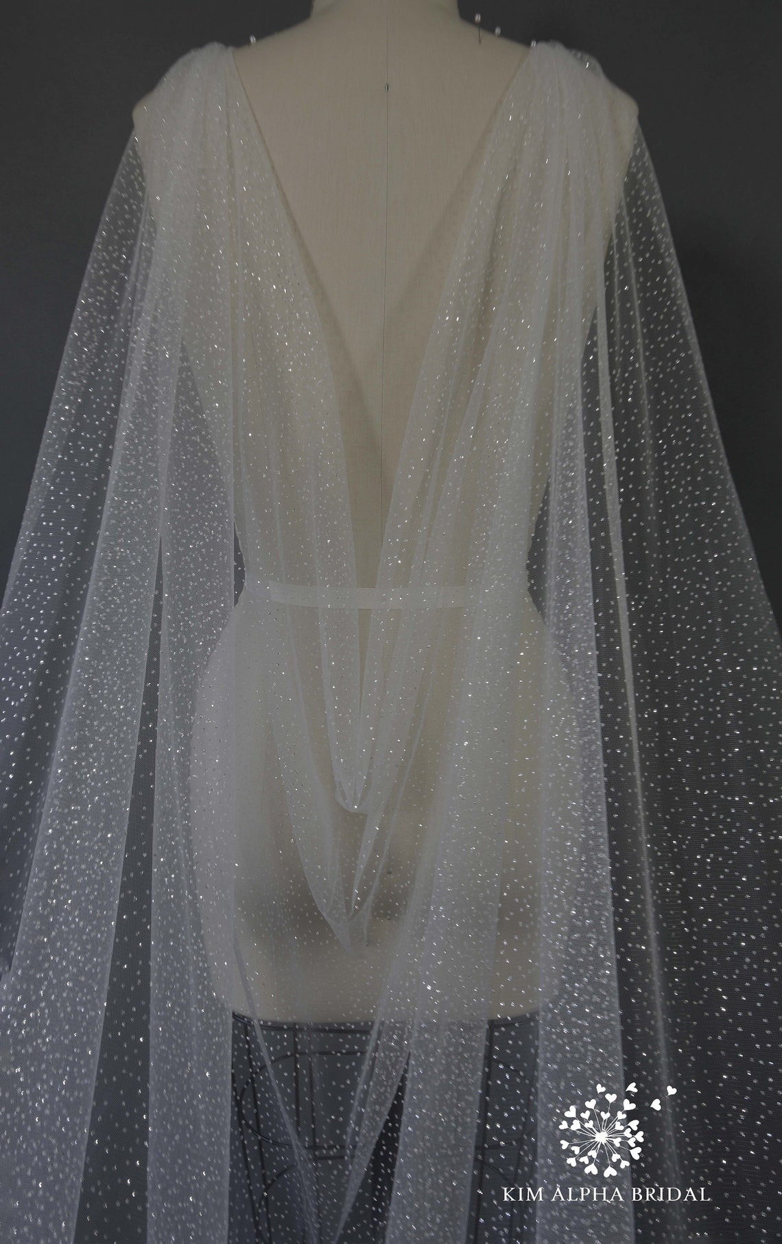 KLEO Cape Cape Veil Long Veil Sparkle Veil Glitter - Etsy