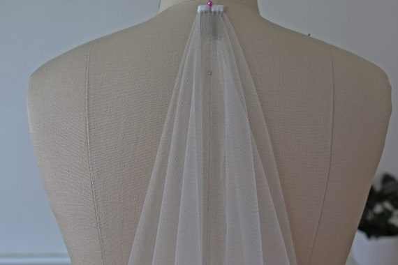 TIA Tear Drop Veil Sheer Simple One Tier Wedding Veil Circle | Etsy