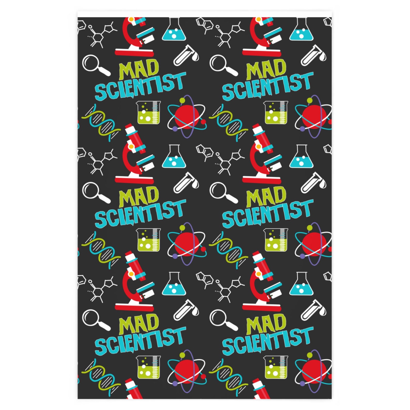 Mad Science Party, Mad Scientist Gift Wrapping Paper Roll, Laboratory ...