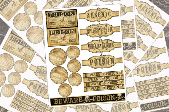Apothecary Stickers 3 Sticker Sheet Halloween Favor Tags - Etsy