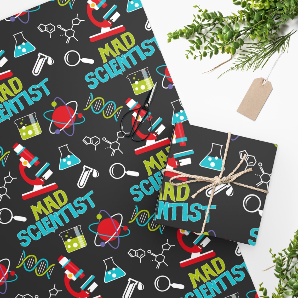 Mad Science Party, Mad Scientist Gift Wrapping Paper Roll, Laboratory ...