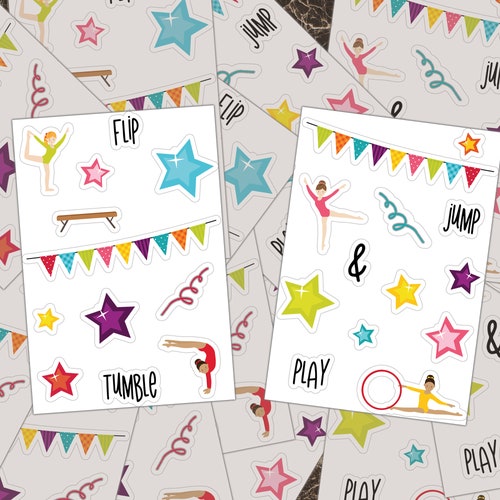 Gymnastics Stickers Gymnastic Sticker Pack Gymnast Girls - Etsy