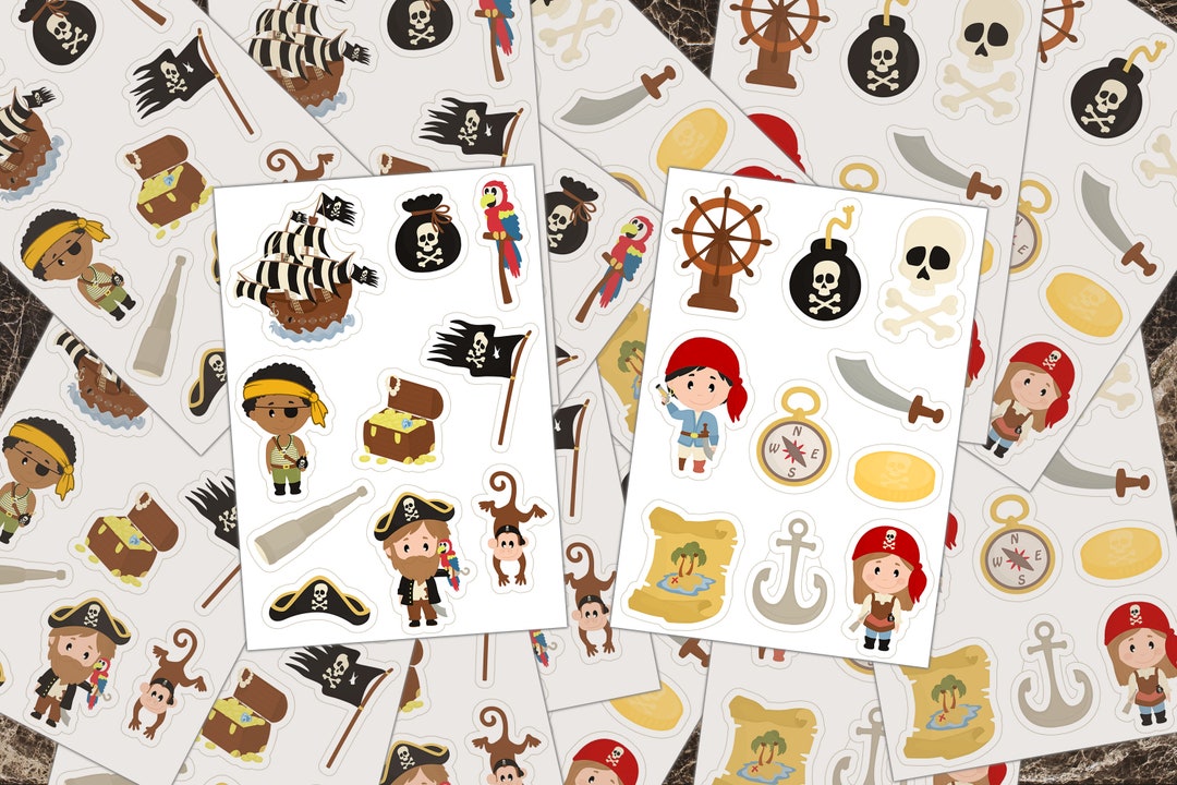 Sticker Sheets, Pirate Stickers, Activity Book Decals, Scrapbook ...