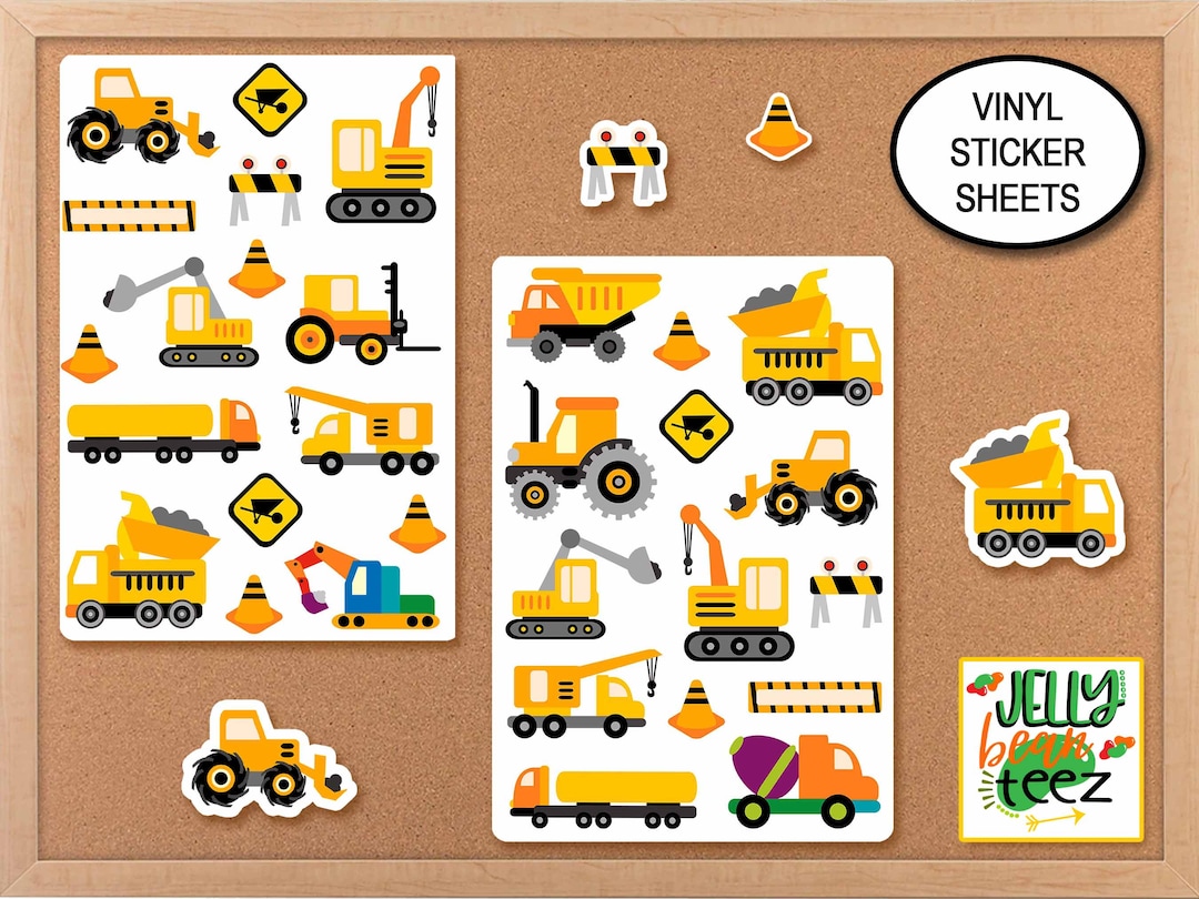 Construction Trucks, Sticker Sheets, Vinyl Decal, Stickers for Activity ...