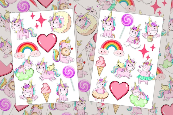 Kawaii Unicorn Cute Stickers for Kids Sticker Sheet Pink - Etsy