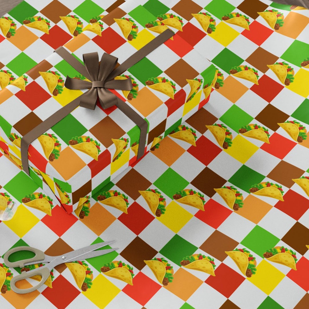 Taco Wrapping Paper Roll, Fiesta Gift Paper, Birthday Party Decorations ...