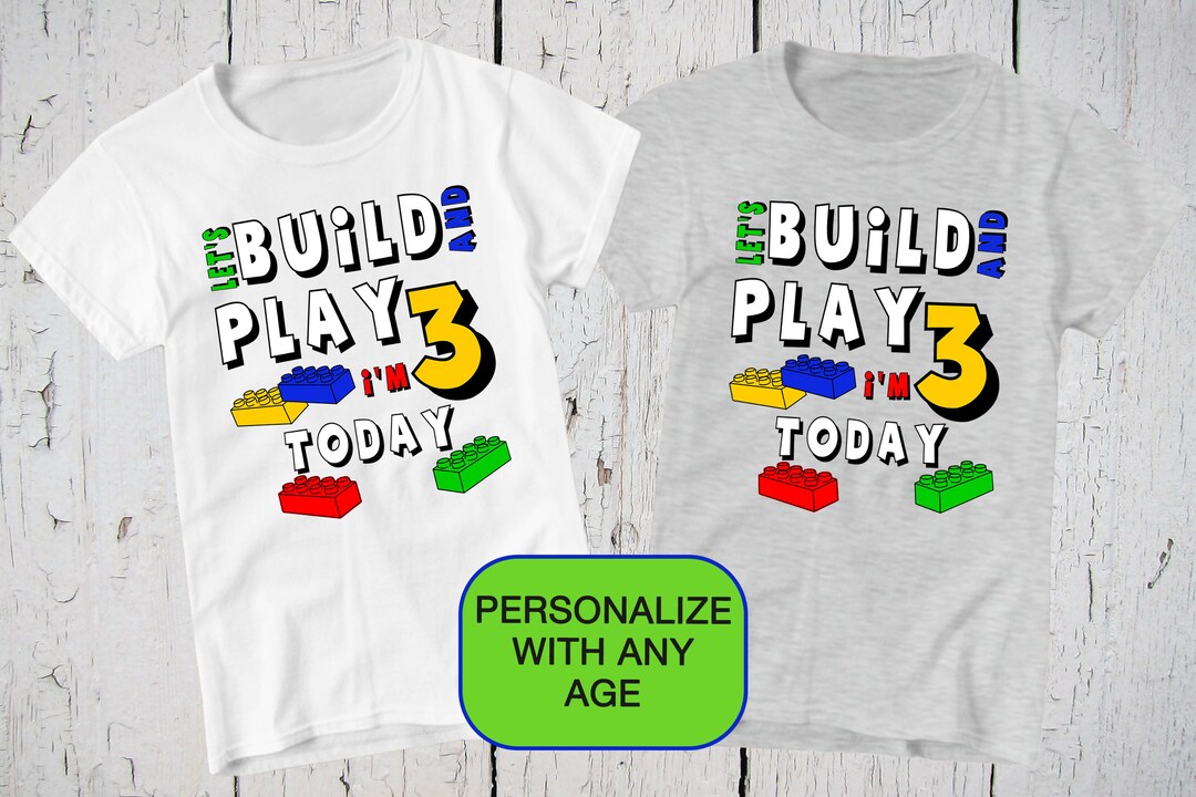 Building Block Shirt, Boys Birthday Shirt, Let's Build and Play ...