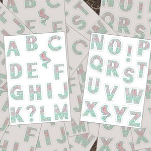 Sticker Sheets, Mermaid Alphabet, Vinyl Decal, Mermaid Stickers ...