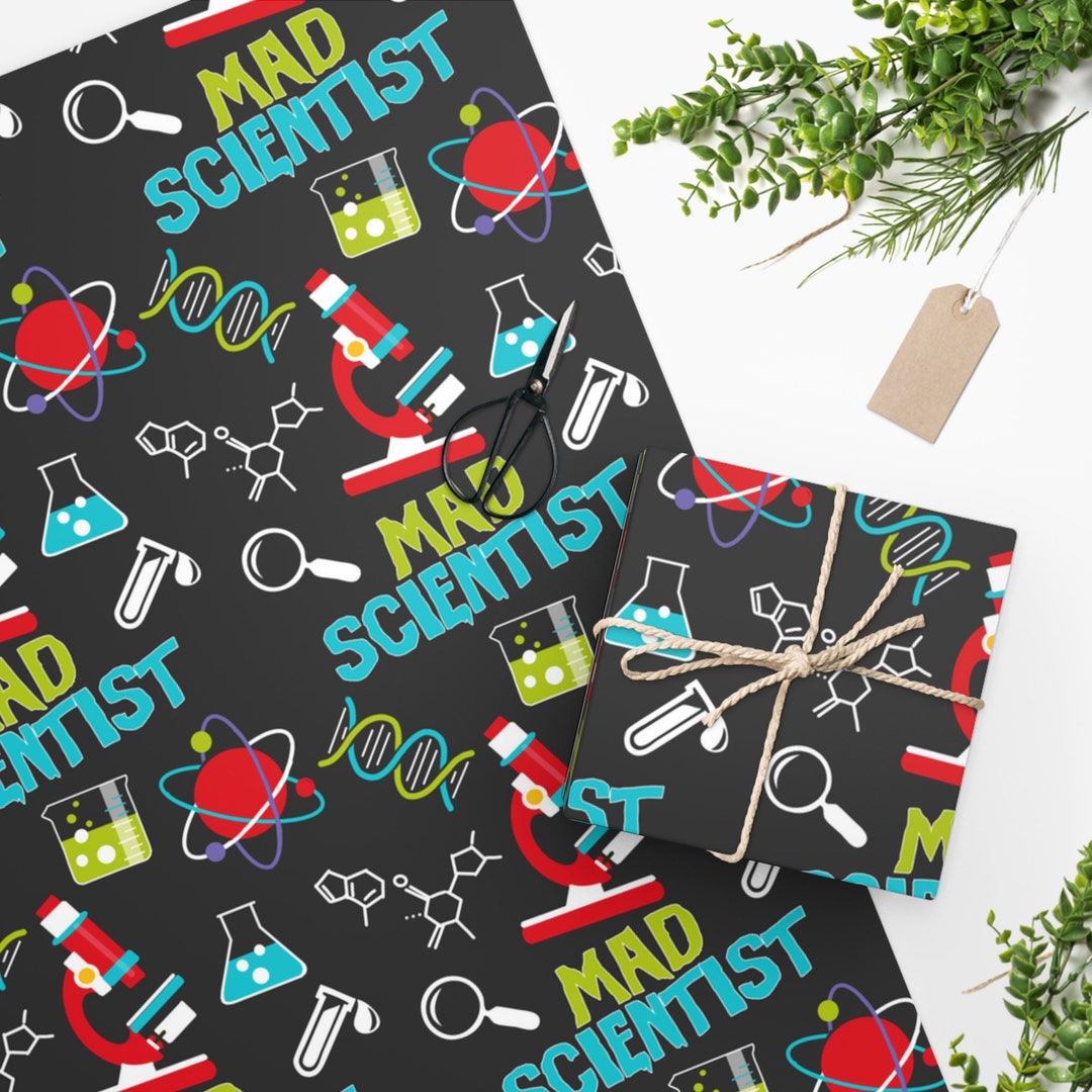 Mad Science Party, Mad Scientist Gift Wrapping Paper Roll, Laboratory ...