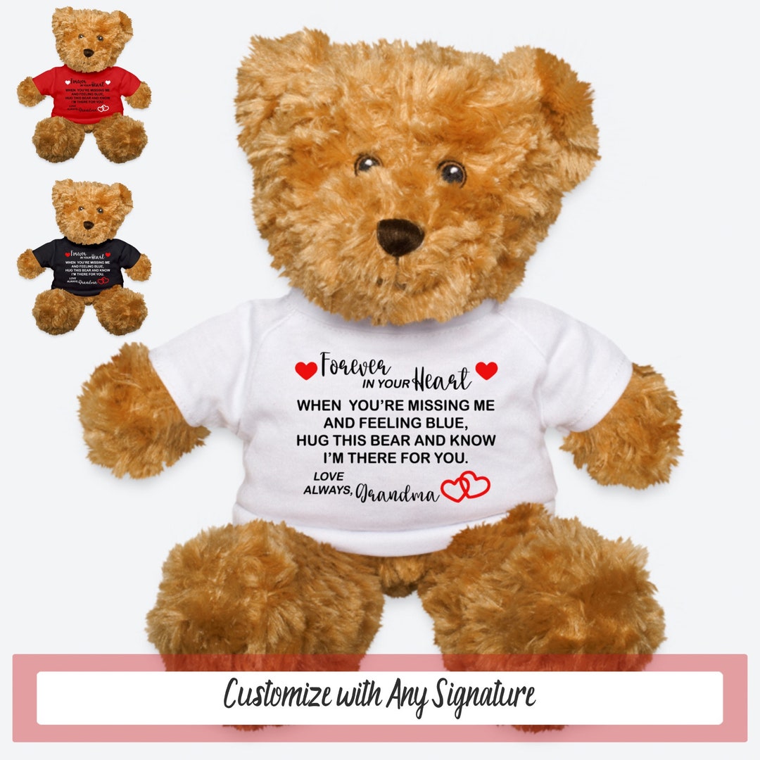 Teddy in A Tshirt Personalized Bear Gift, Graduation Bear, Christmas Bear, Memorial Gift for ...