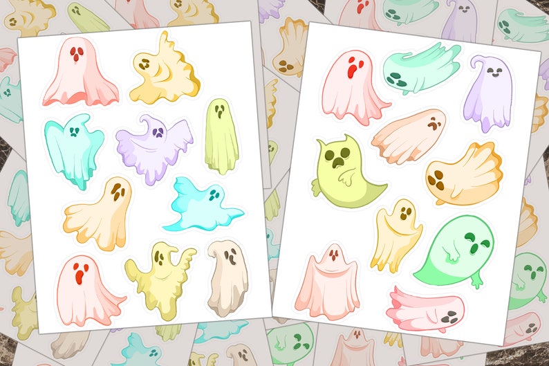 Cute Ghost Sticker Sheet Cute Stickers Journaling Stickers - Etsy