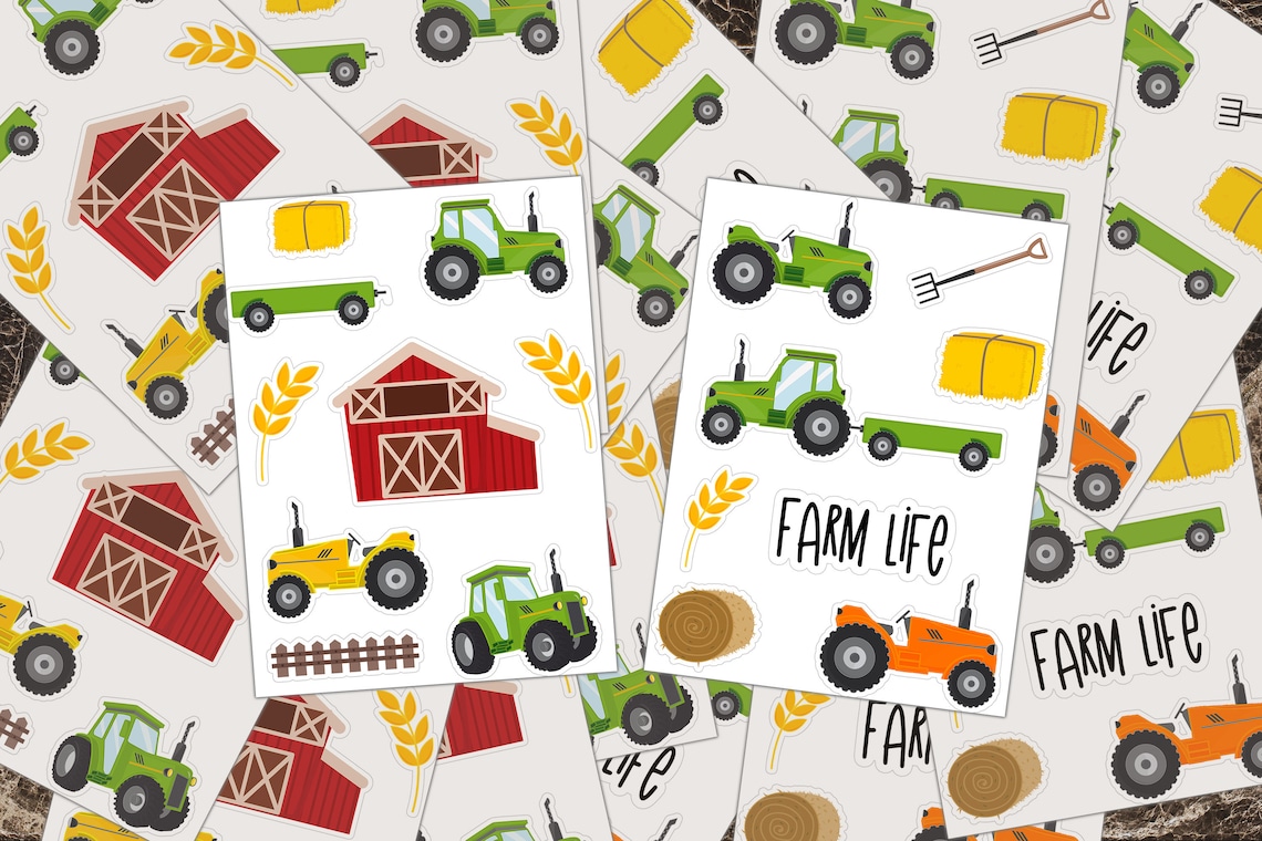 Sticker Sheets Tractor Stickers Vinyl Decal Activity Book | Etsy