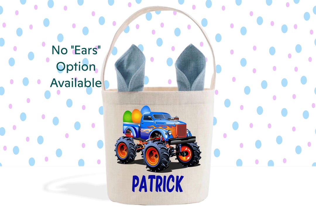 Monster Truck Personalized Easter Basket, Easter Egg Hunt, Toddler Boy ...