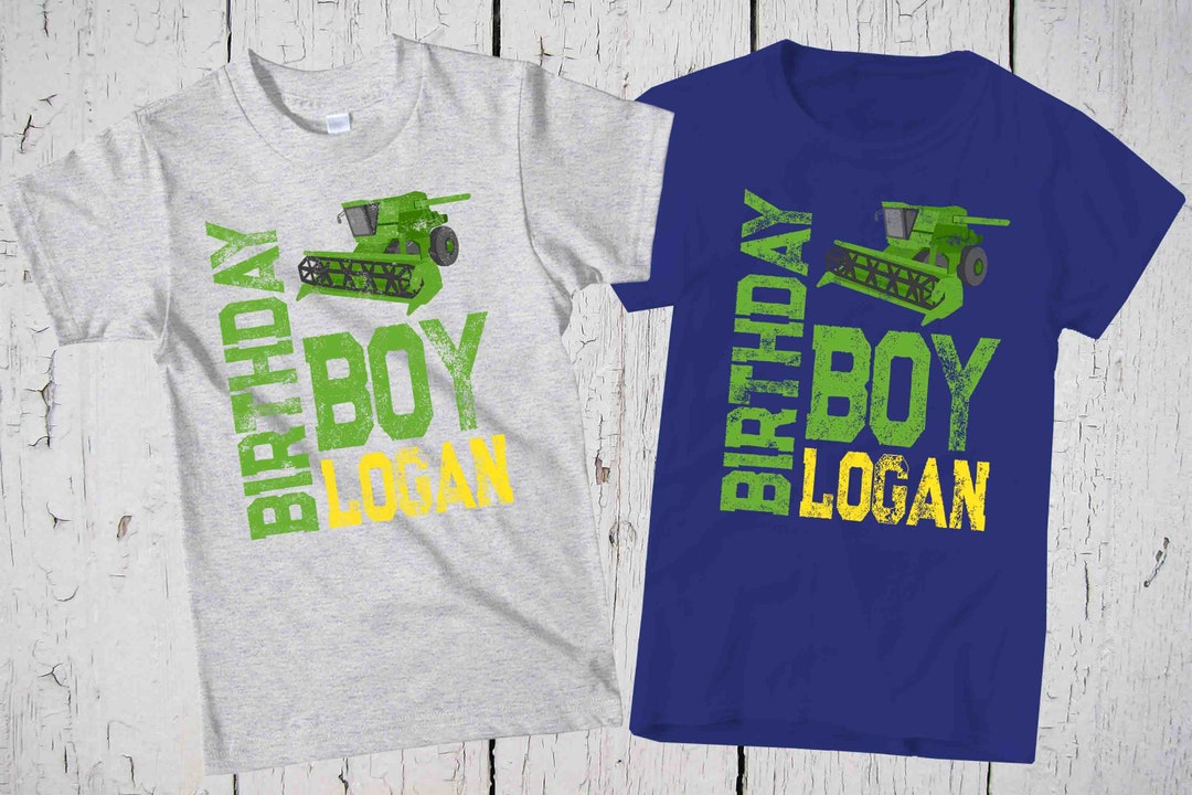 Combine Harvester, Tractor Birthday Shirt, Boy Birthday Shirt, Tractor ...