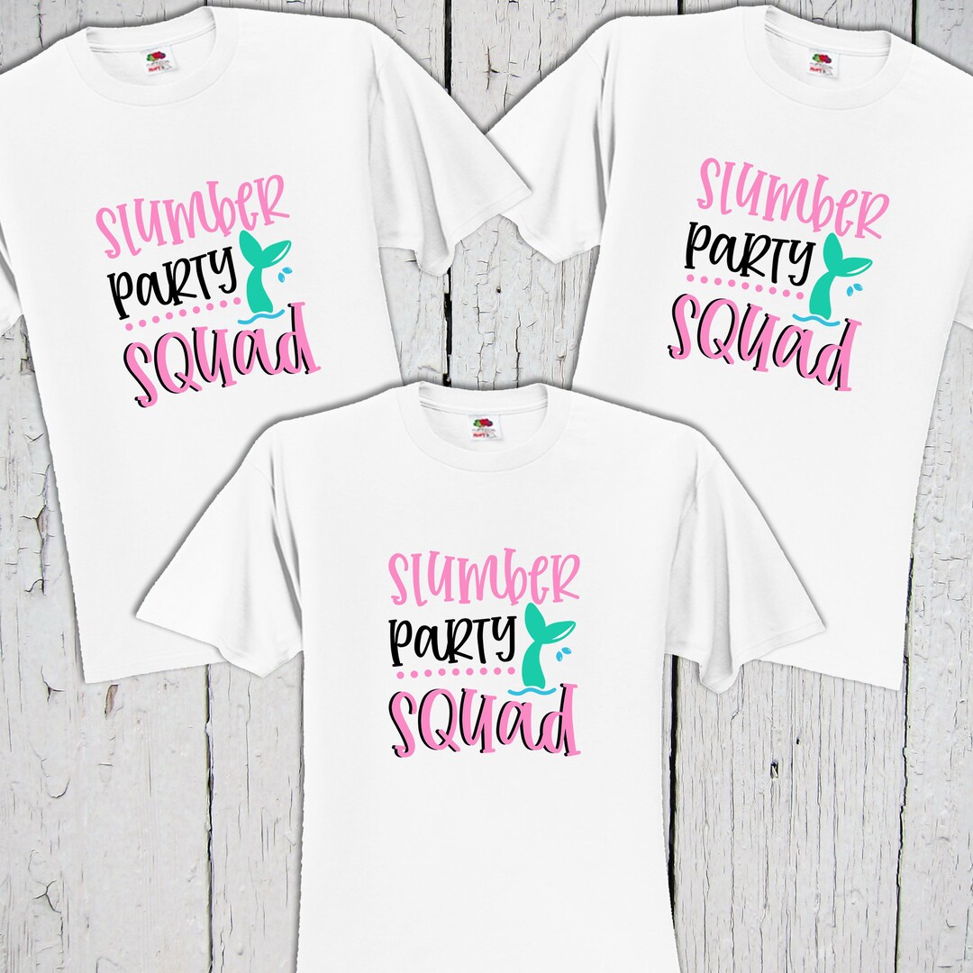 Slumber Party Squad, Matching Mermaid Tail Shirts, Mermaid Birthday ...