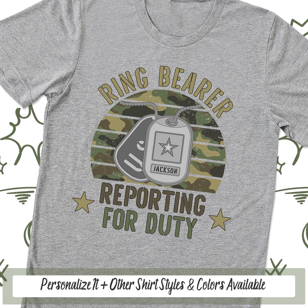 Ring Bearer Reporting for Duty Bridal Shirt, Bridal Party, Military ...