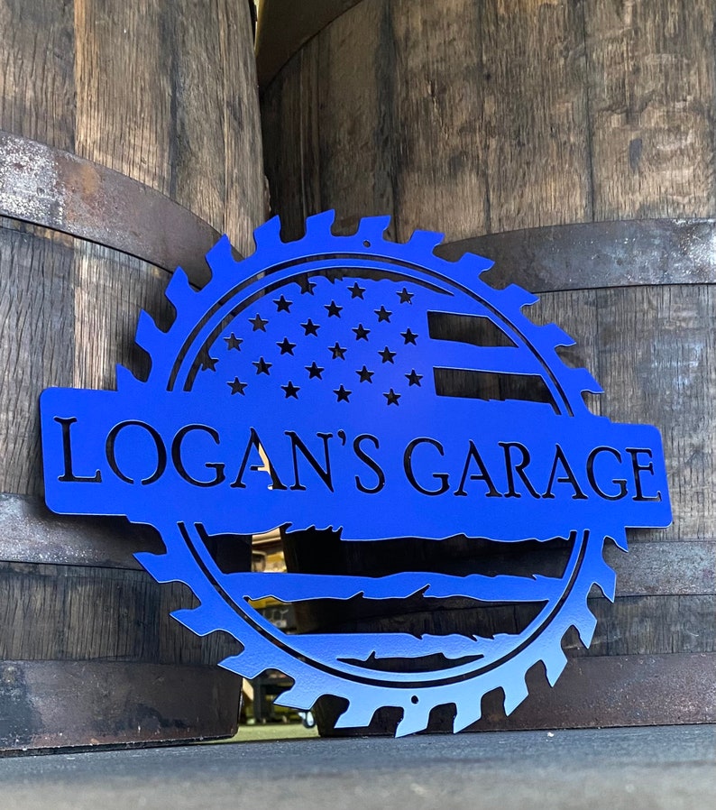 Custom American Flag Workshop Sign Metal Shop Sign Free - Etsy