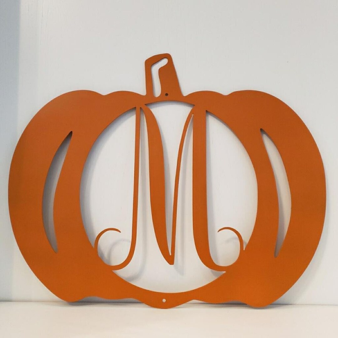 Pumpkin Monogram Fall Metal Decor, Holiday Decorations, Thanksgiving ...