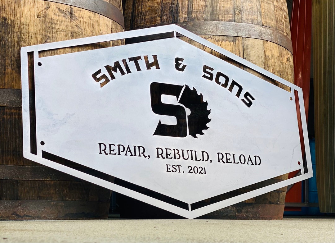 24"x36" Custom Logo Cut-out Business Metal Sign | Outdoor Logo Sign ...