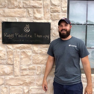 14”x28” Metal Business Sign With Your Logo | Outdoor Office Sign ...