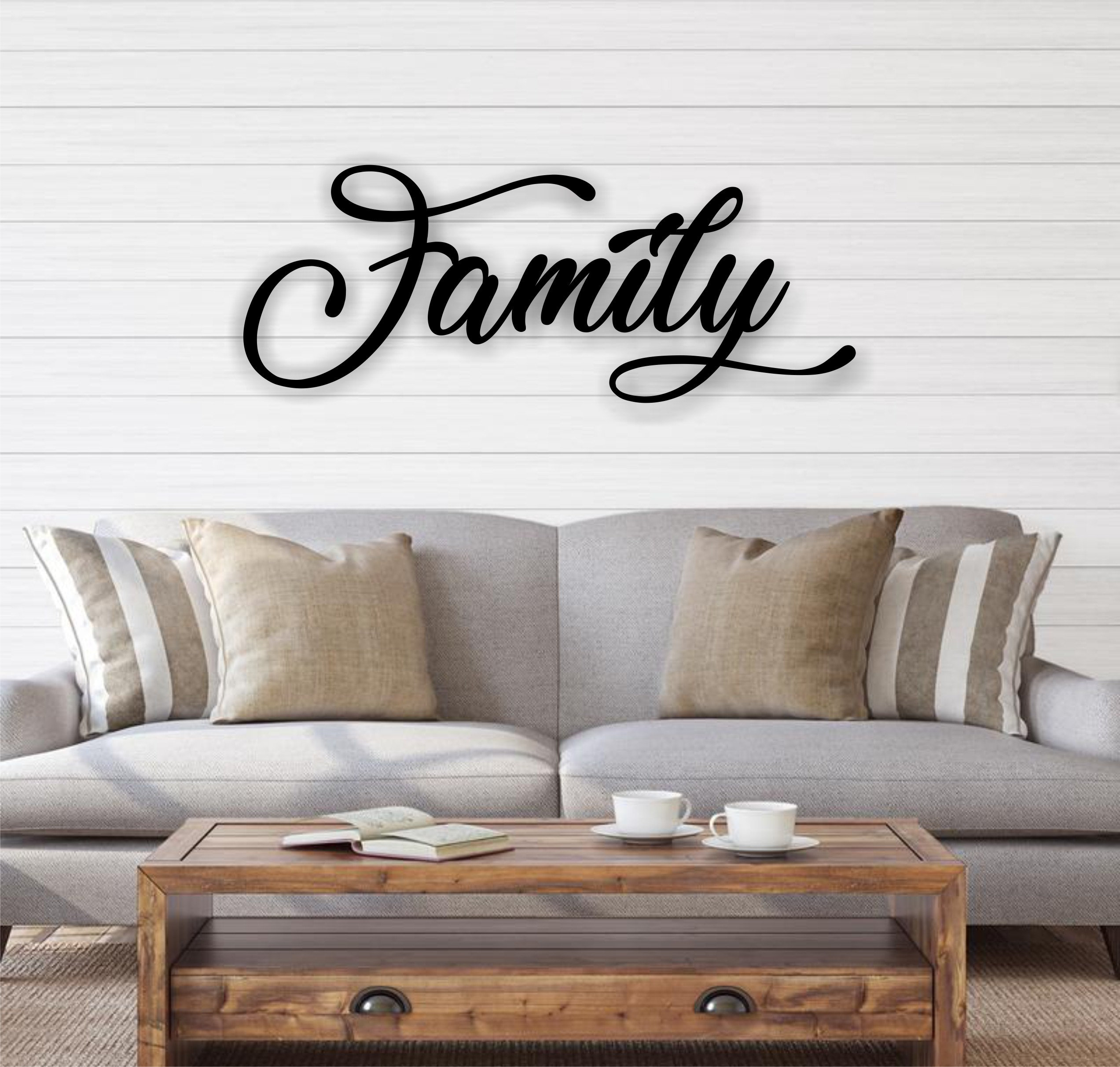 Family Script Metal Sign Family Metal Wall Sign Fall Decor - Etsy